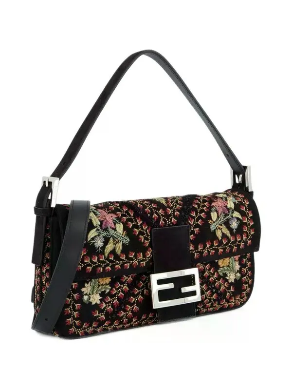Fendi Suede Bag With Embroidery