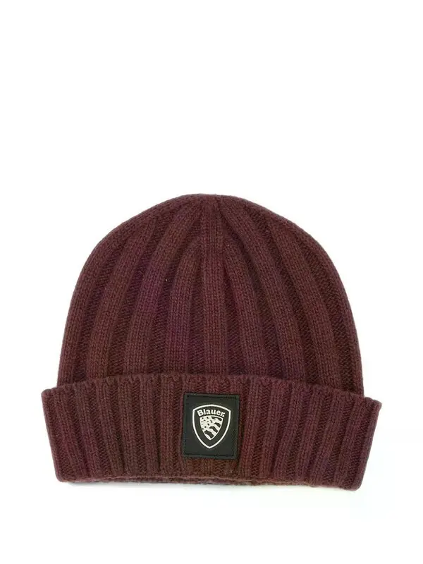 BLAUER. Ribbed-knit Beanie Hat