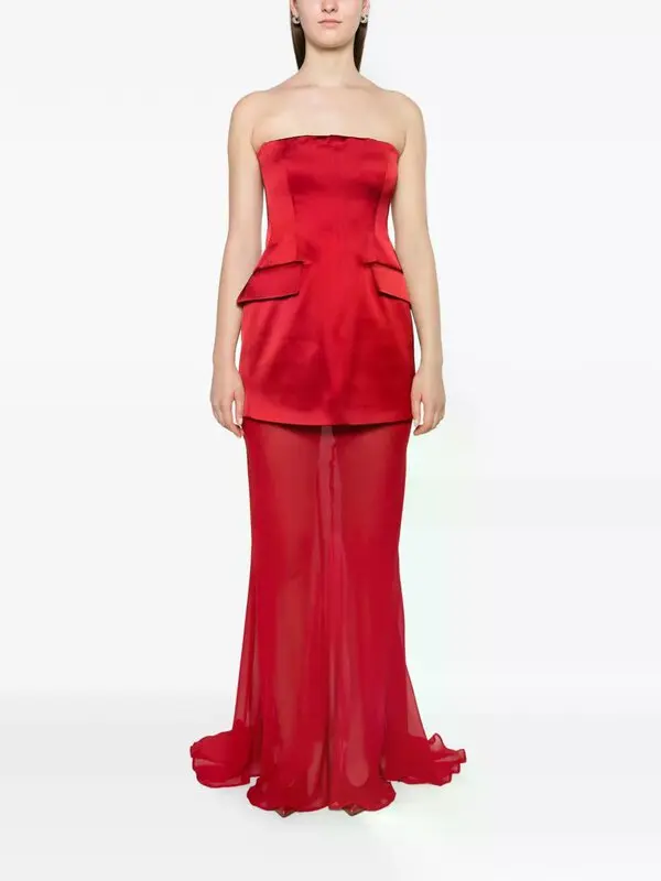 Sportmax Strapless Layered Maxi Dress