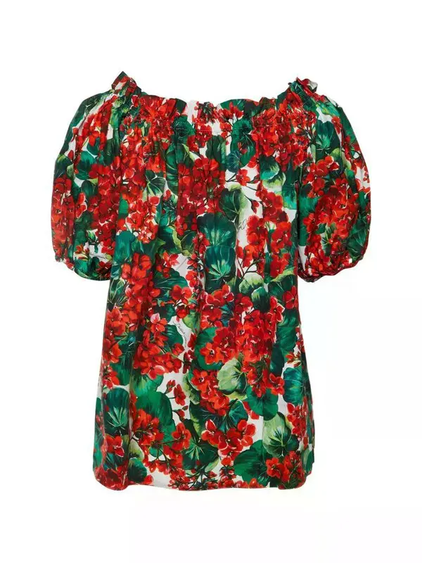 Dolce & Gabbana Floral-print Off-the-shoulder Top
