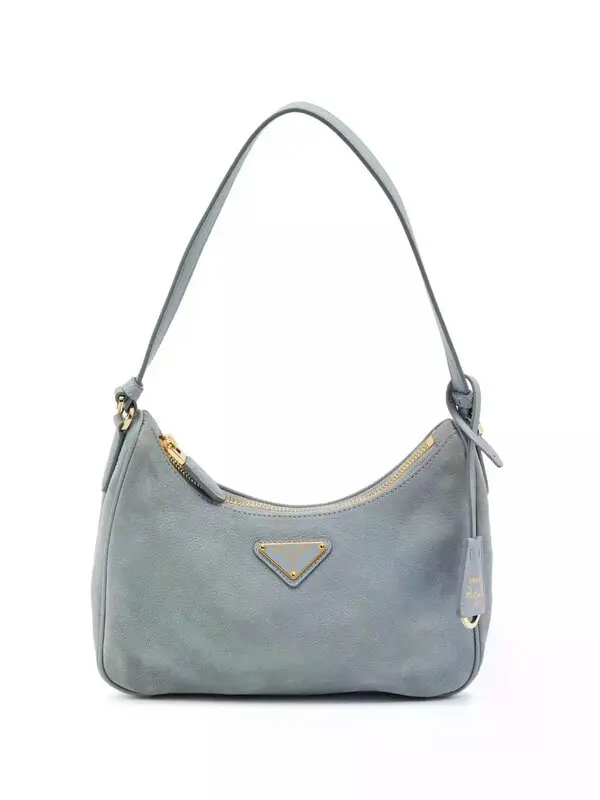 Prada Re-edition 2005 Nubuck Shoulder Bag - Blue