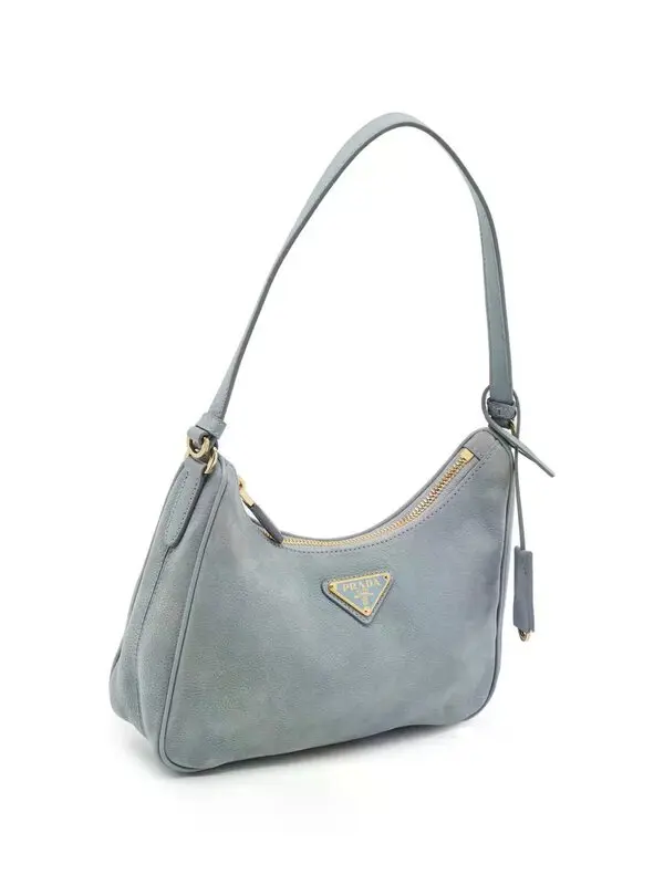 Prada Re-edition 2005 Nubuck Shoulder Bag - Blue