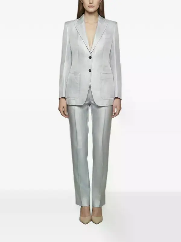 TOM FORD Textured Single-breasted Suit - Silver