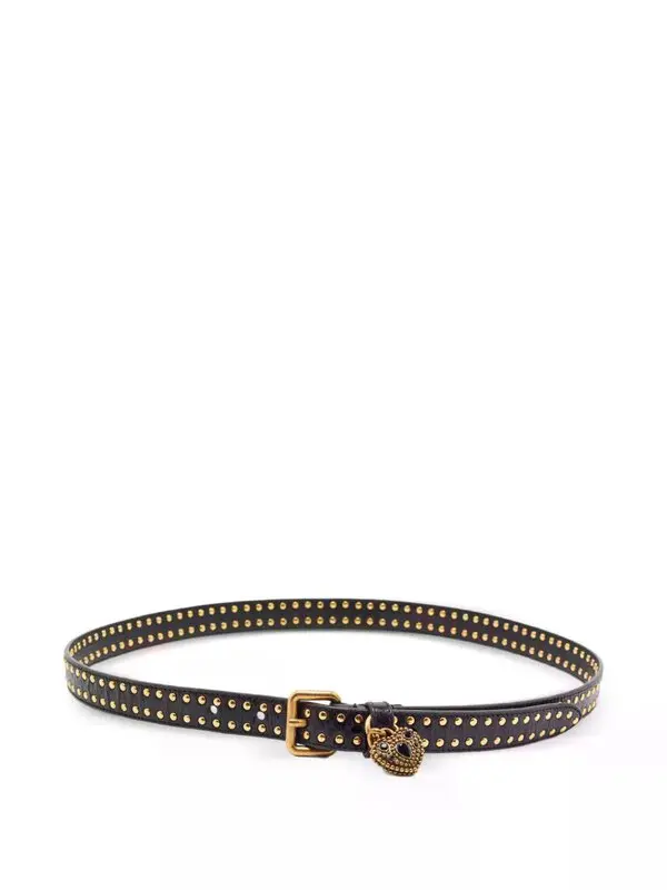 Miu Miu Heart-charm Studded Belt - Black
