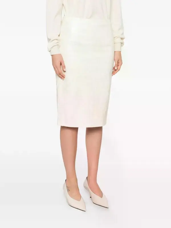 DES_PHEMMES Croc-effect Longuette Skirt