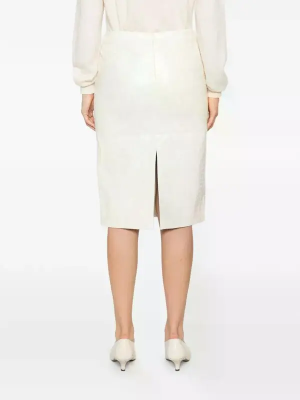 DES_PHEMMES Croc-effect Longuette Skirt