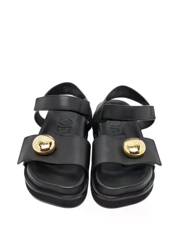 Loewe Pebble Ankle Strap Sandals - Black