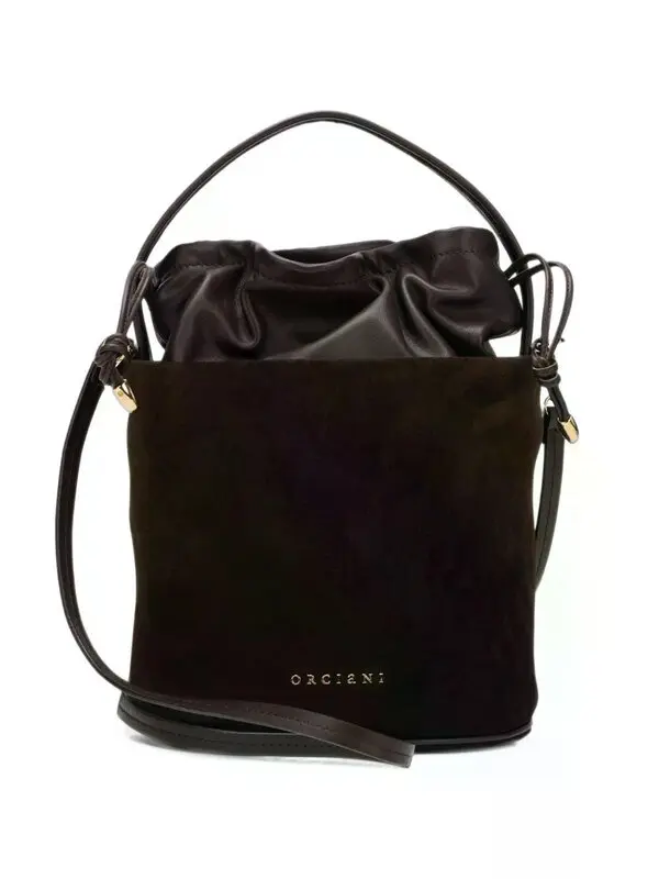Orciani Small Her-o Peach Oro Suede Bucket Bag