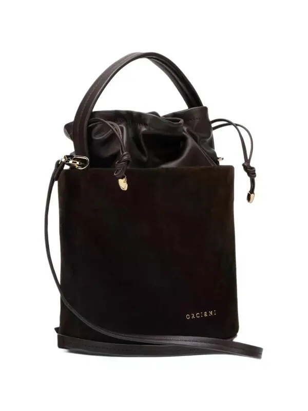 Orciani Small Her-o Peach Oro Suede Bucket Bag