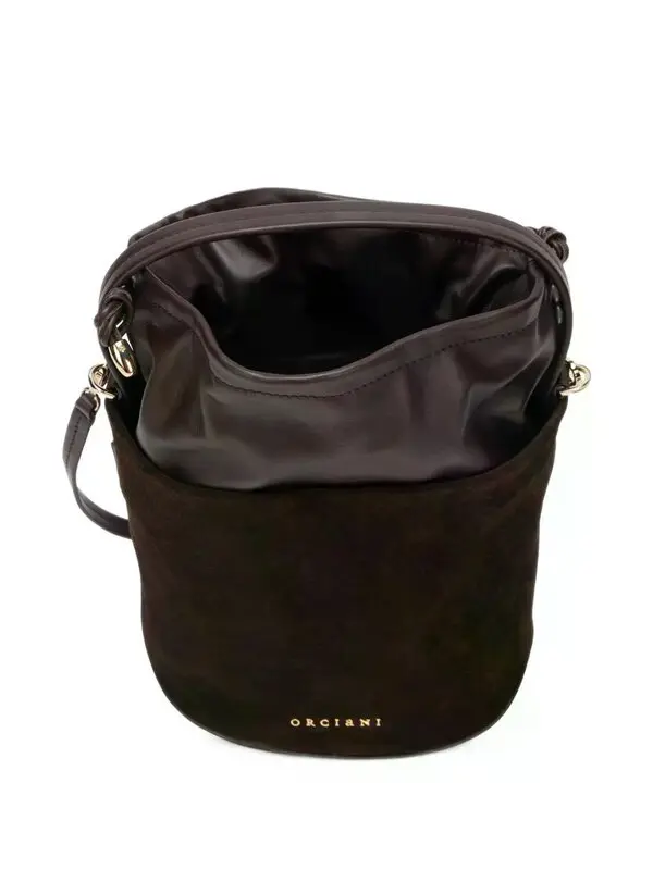 Orciani Small Her-o Peach Oro Suede Bucket Bag