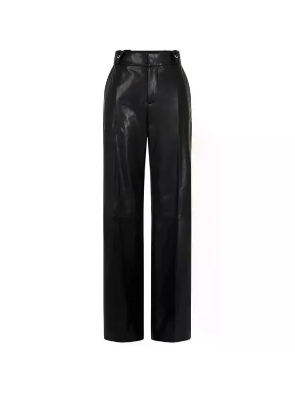Rabanne Lambskin-leather Straight-leg Trousers - Black