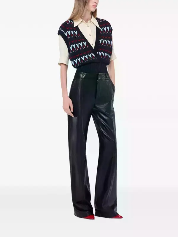 Rabanne Lambskin-leather Straight-leg Trousers