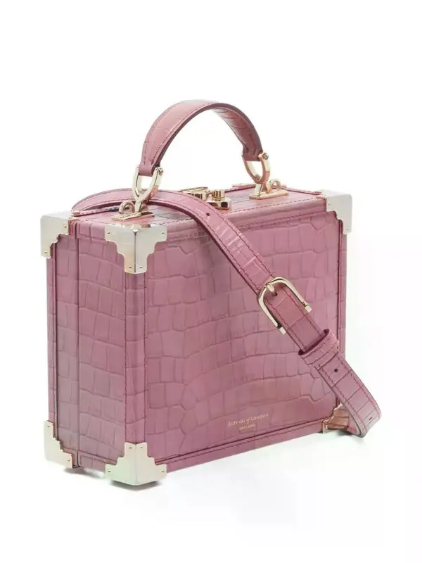 ASPINAL OF LONDON Mini Trunk Crocodile-embossed Tote Bag