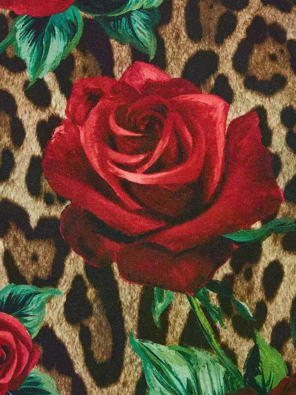 Dolce & Gabbana Rose Leopard-print Top