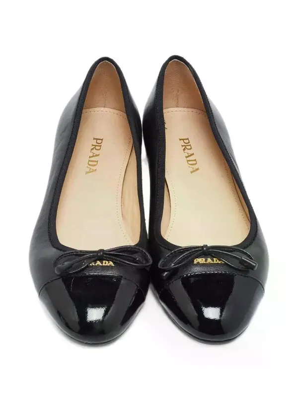 Prada Bow Cap-toe Ballet Flats