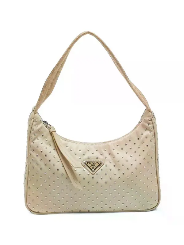 Prada Studded Re-edition Tote Bag - Neutrals