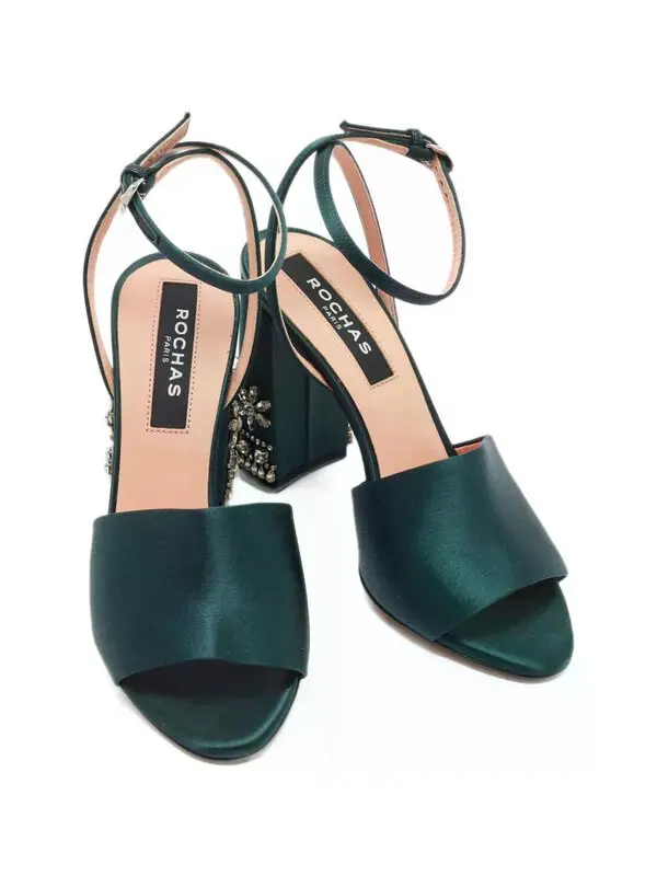 Rochas Crystal-embellished Block-heel Sandals