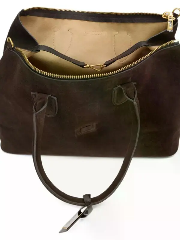 SCHELL Doctor Logo-plaque Suede Tote Bag