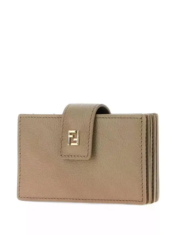 Fendi Ff Dove Grey Leather Card Case