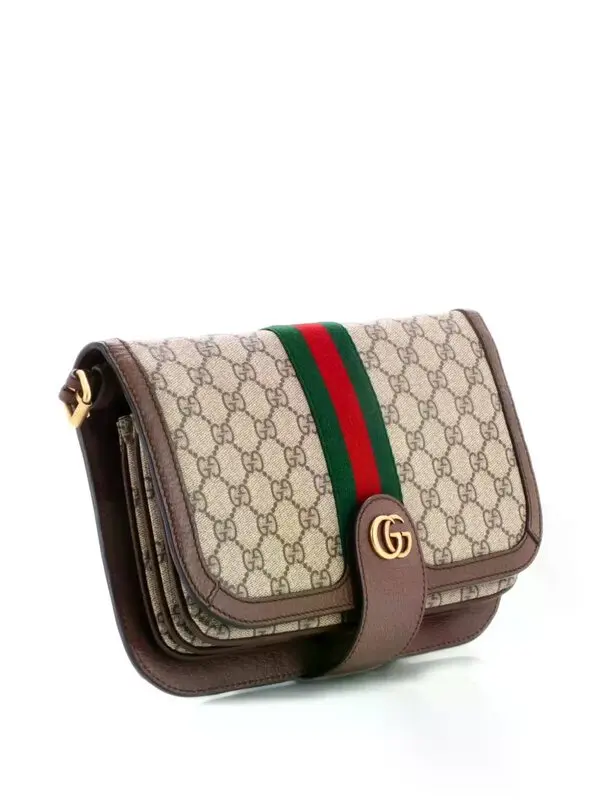 Gucci Ophidia Compartment Messenger Bag Gg Coated Canvas Medium Crossbody Bag