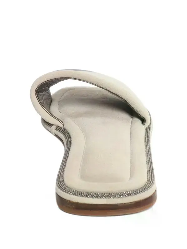 Brunello Cucinelli Monili Suede Sandals