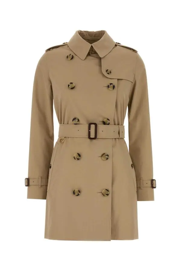 Burberry Beige Gabardine Heritage Kensington Trench Coat - Brown
