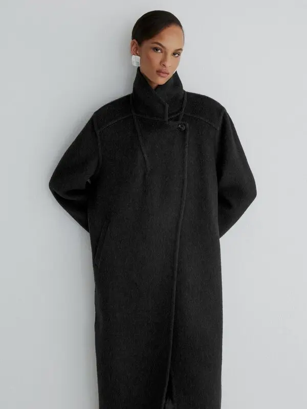 ATELIER Wool-blend Blind-seam Double-breasted Coat