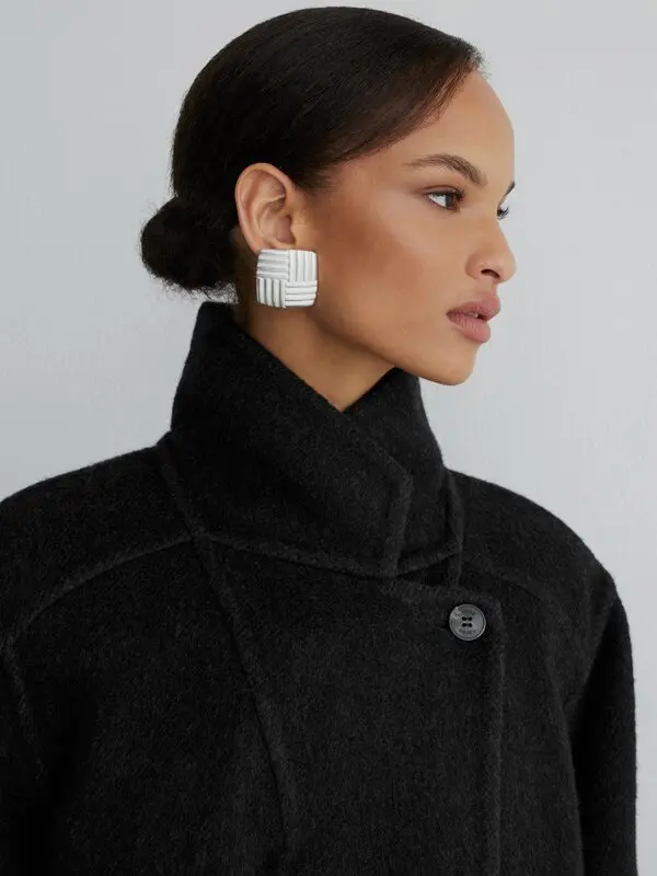 ATELIER Wool-blend Blind-seam Double-breasted Coat