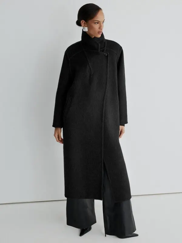ATELIER Wool-blend Blind-seam Double-breasted Coat