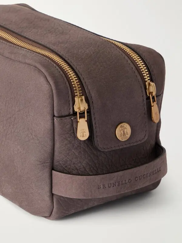 Brunello Cucinelli Full-grain Leather Wash Bag
