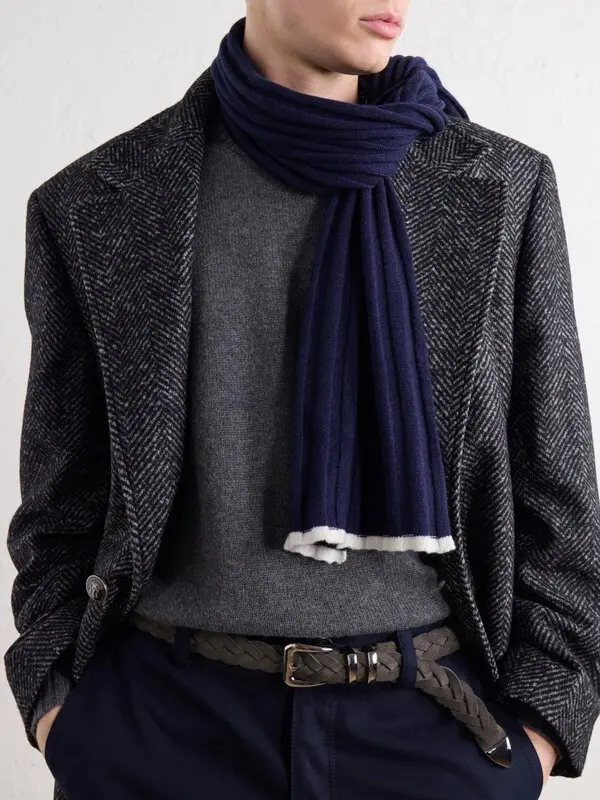 Brunello Cucinelli Ribbed Cashmere Scarf