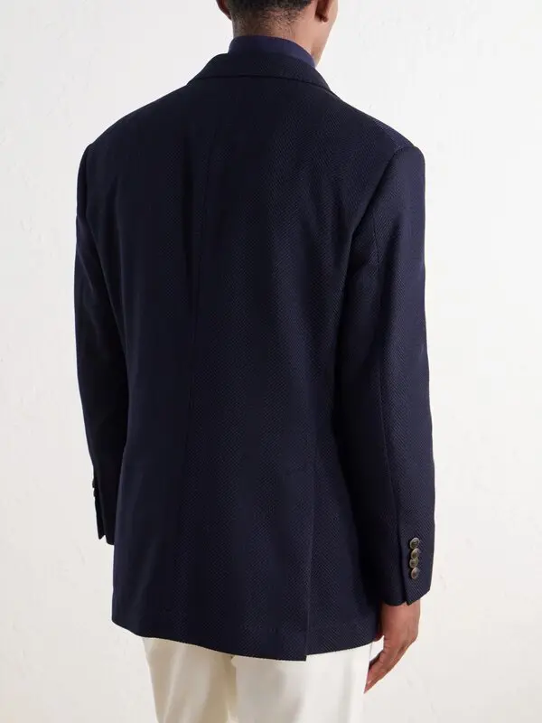 Brunello Cucinelli Herringbone Wool And Cotton-blend Twill Jacket With Detachable Shell Liner