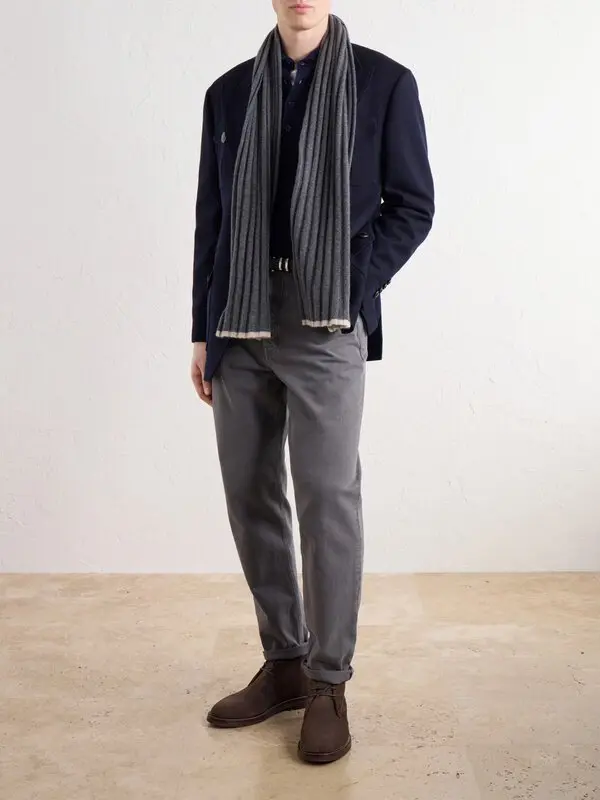 Brunello Cucinelli Ribbed Cashmere Scarf
