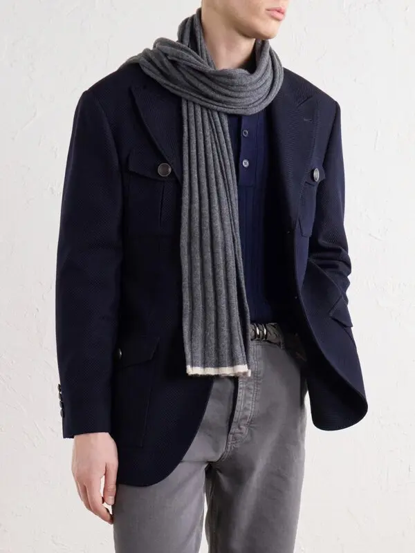 Brunello Cucinelli Ribbed Cashmere Scarf