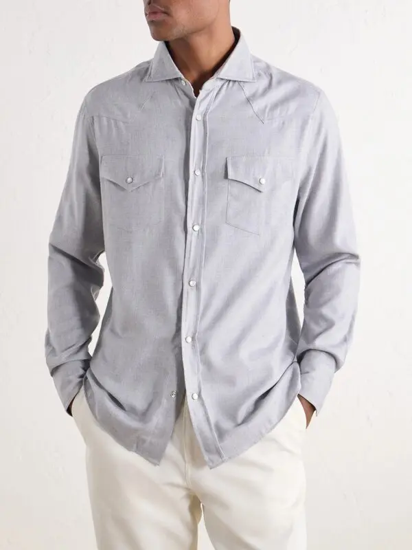 Brunello Cucinelli Cotton-flannel Western Shirt
