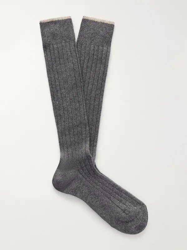 Brunello Cucinelli Ribbed Cashmere Socks