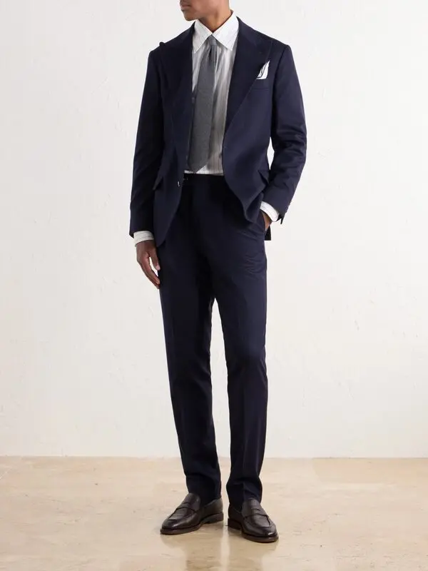 Brunello Cucinelli Straight-leg Pleated Wool-flannel Suit Trousers