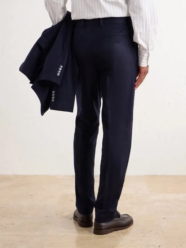 Brunello Cucinelli Straight-leg Pleated Wool-flannel Suit Trousers