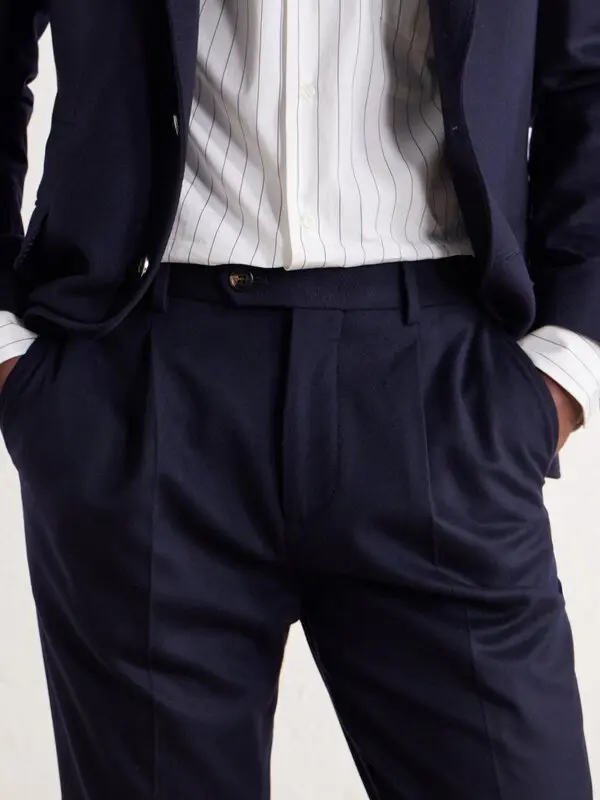 Brunello Cucinelli Straight-leg Pleated Wool-flannel Suit Trousers