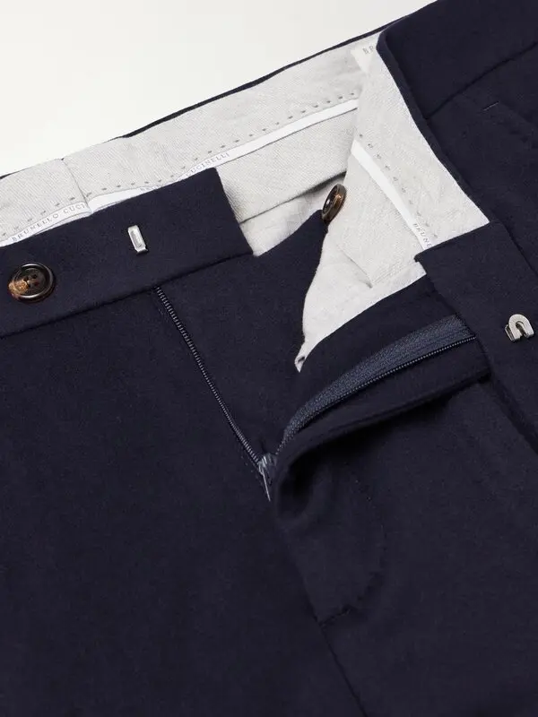 Brunello Cucinelli Straight-leg Pleated Wool-flannel Suit Trousers