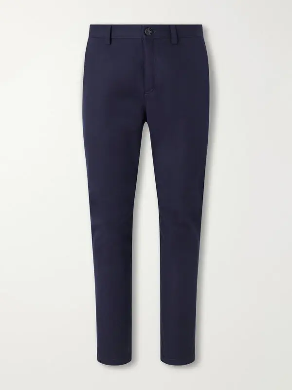 Brunello Cucinelli Tapered Cotton And Wool-blend Twill Chinos - Blue