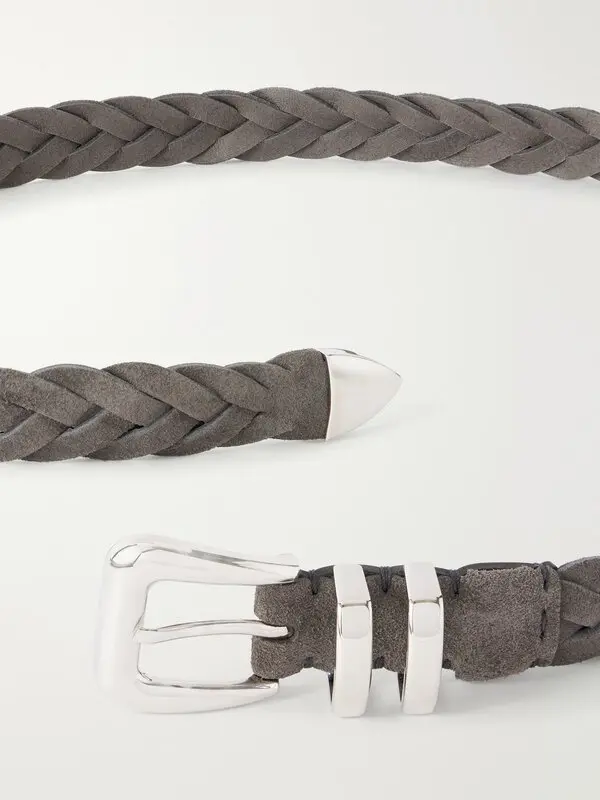 Brunello Cucinelli 2.5cm Woven Suede Belt
