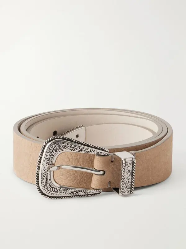Brunello Cucinelli Textured Leather Belt - Neutrals