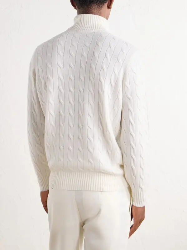 Brunello Cucinelli Cable-knit Cashmere Rollneck Sweater