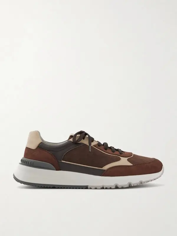 Brunello Cucinelli Leather And Suede Sneakers - Brown