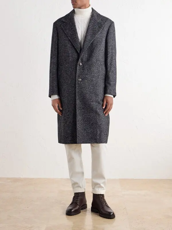 Brunello Cucinelli Herringbone Twill Coat