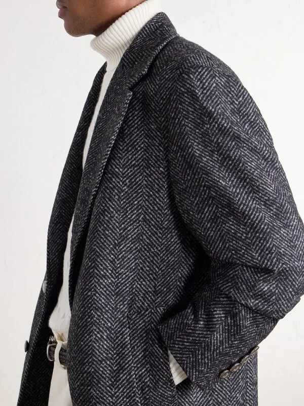 Brunello Cucinelli Herringbone Twill Coat