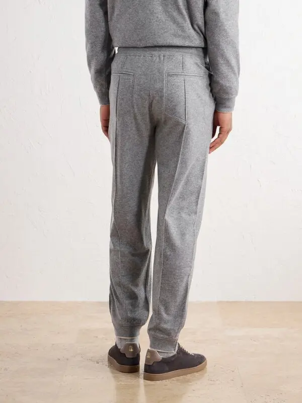 Brunello Cucinelli Tapered Pleated Cashmere Sweatpants