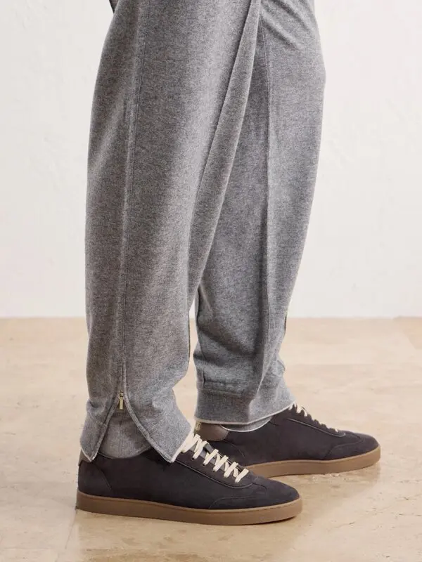 Brunello Cucinelli Tapered Pleated Cashmere Sweatpants
