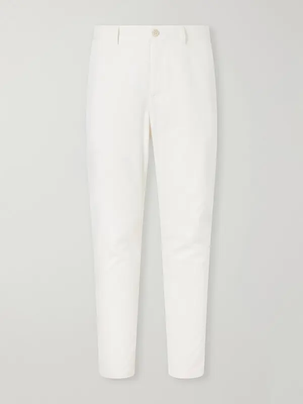 Brunello Cucinelli Tapered Cotton And Wool-blend Twill Chinos - Neutrals